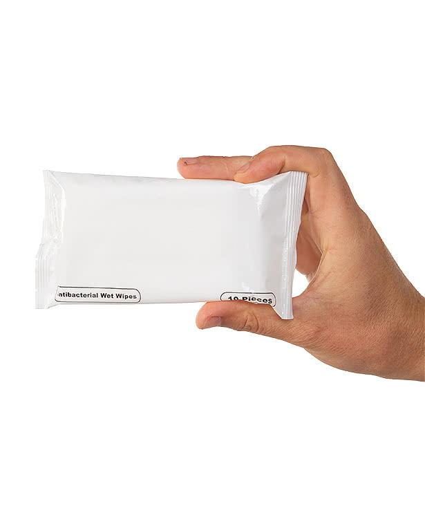 Custom Customized Travel Size Antibacterial Sanitizing Wipes - Design ...