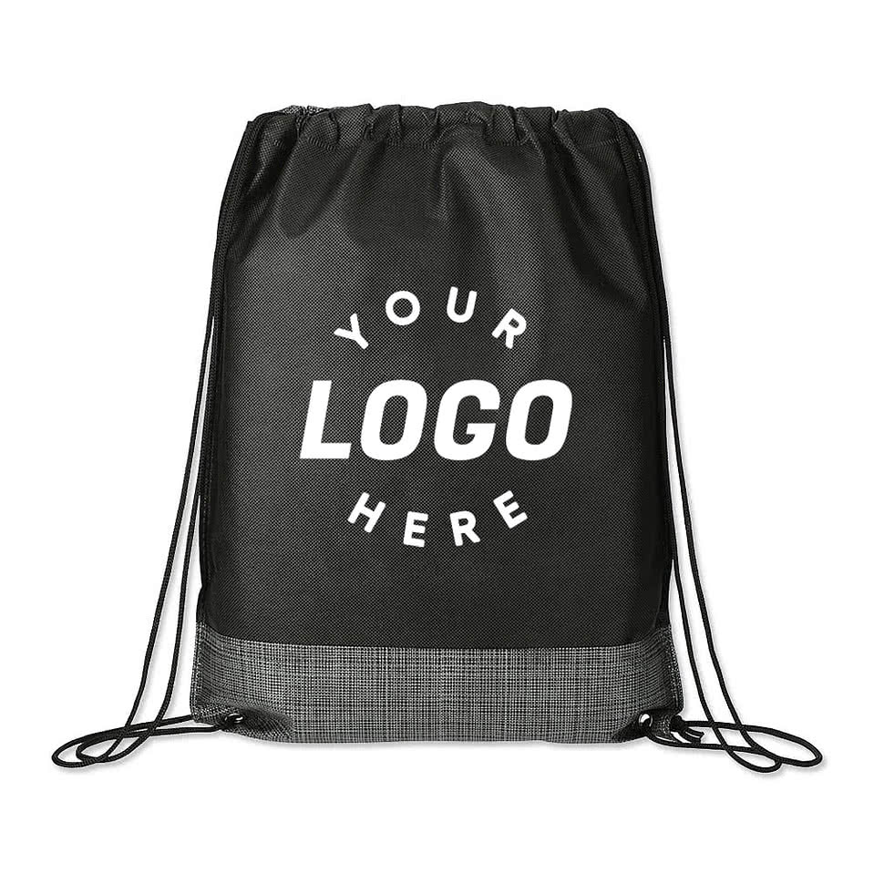 Custom Crossweave Heat Sealed Drawstring Bag - Design Drawstring Bags ...