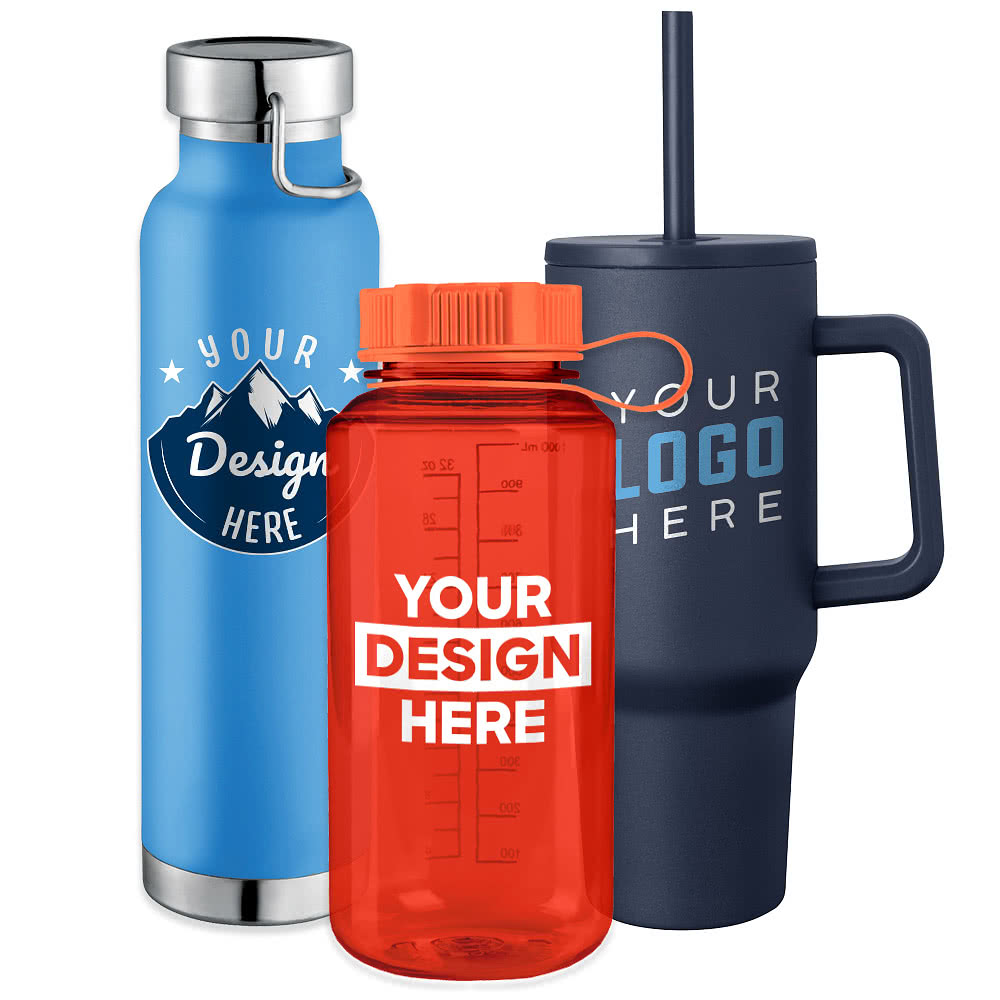 Design Custom Printed Water Bottles, Can Coolers, Cups & Mugs With Your ...