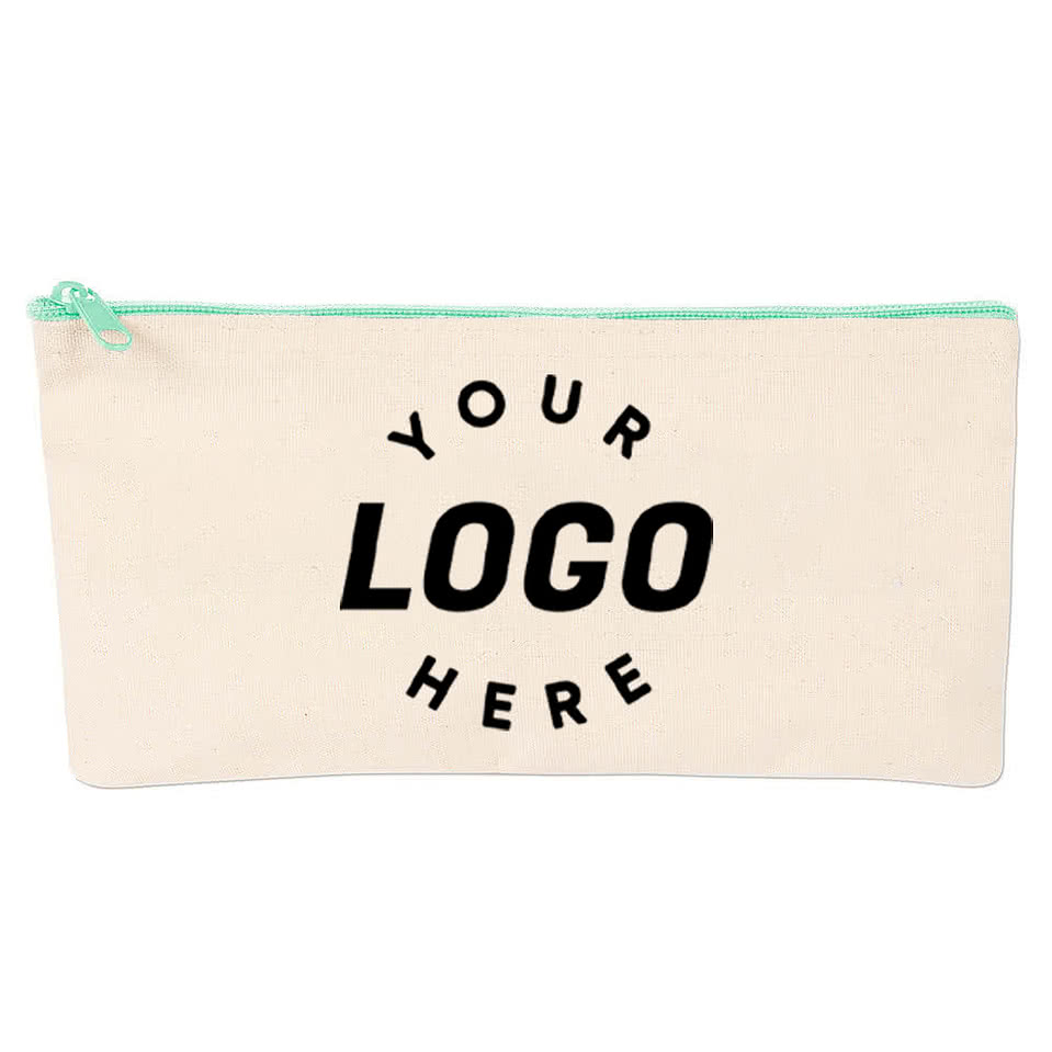 Custom Large Natural Canvas Pouch with Colored Zipper - Design Pouches ...
