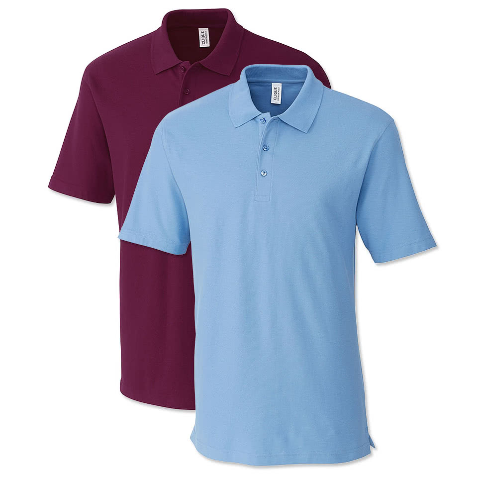 Custom Clique by Cutter & Buck Addison Cotton Pique Polo - Design ...