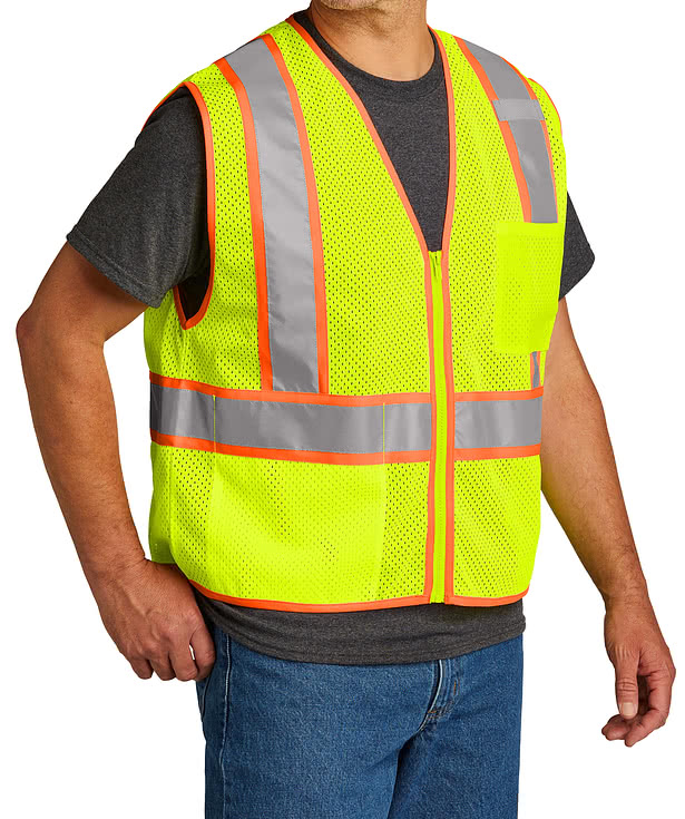 Custom CornerStone Class 2 Two-Tone Mesh Safety Vest - Design Safeties ...
