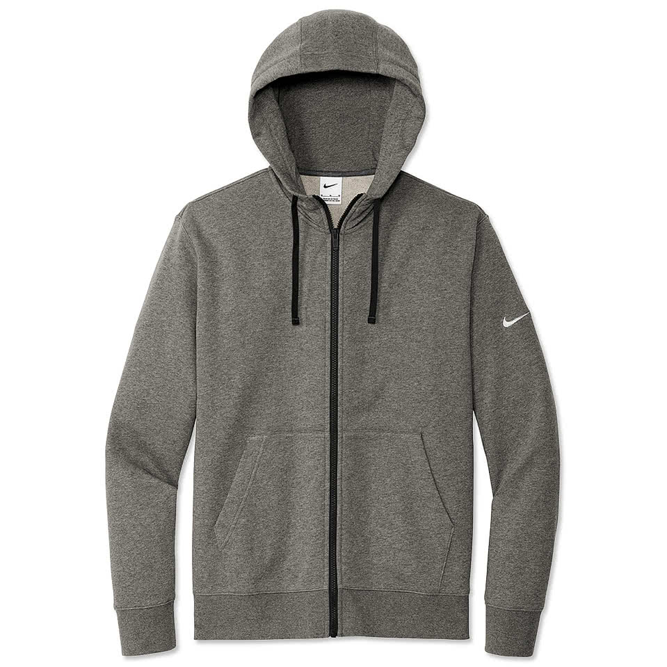 Custom Nike Club Fleece Sleeve Swoosh Zip Hoodie - Design Full Zip ...