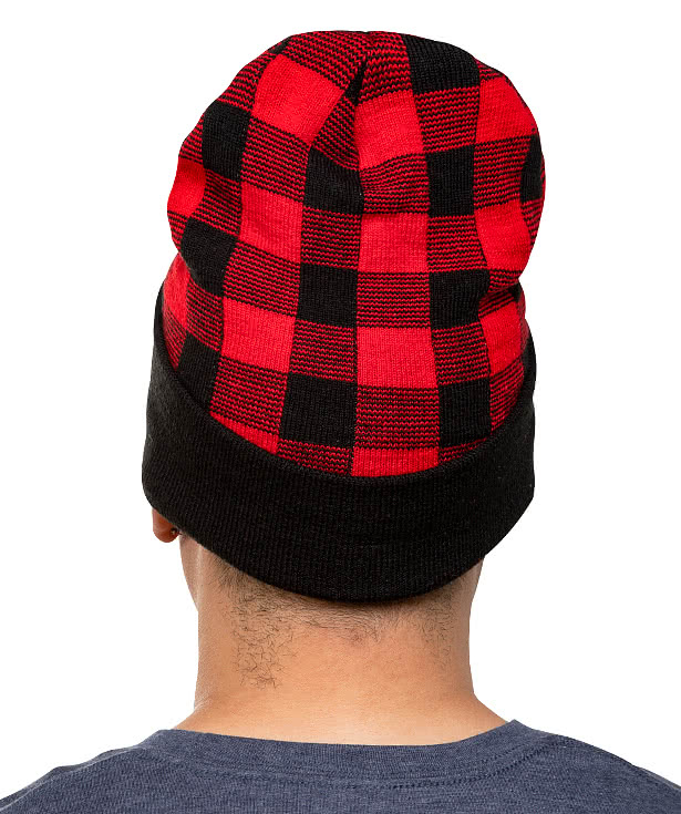 Custom Cap America Plaid Cuffed Beanie - Design Beanies Online at ...