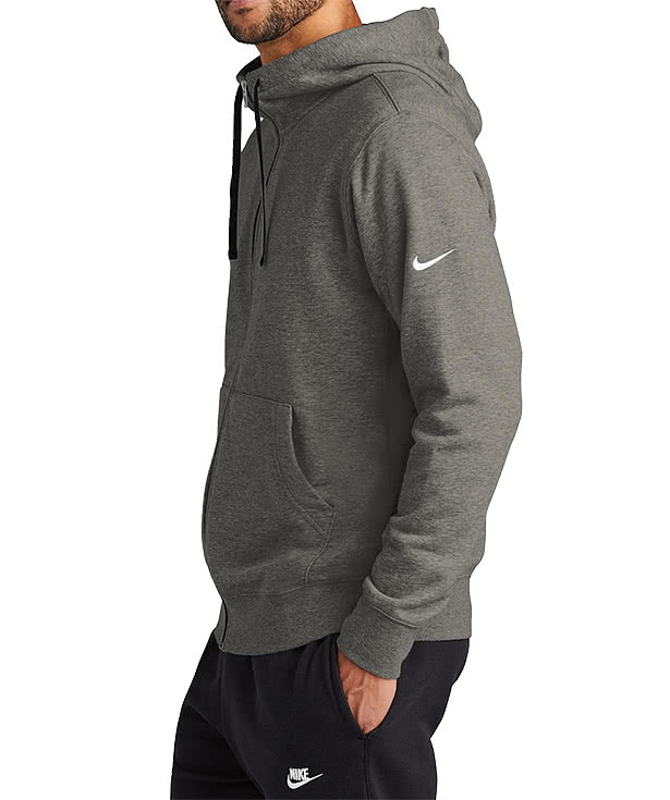 Custom Nike Club Fleece Sleeve Swoosh Zip Hoodie - Design Full Zip ...