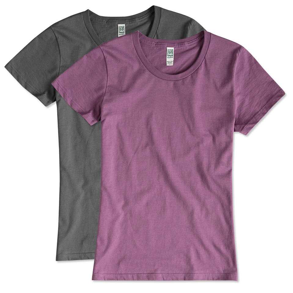 Custom Royal Apparel Women's USA-Made Slim Fit Organic T-shirt - Design ...