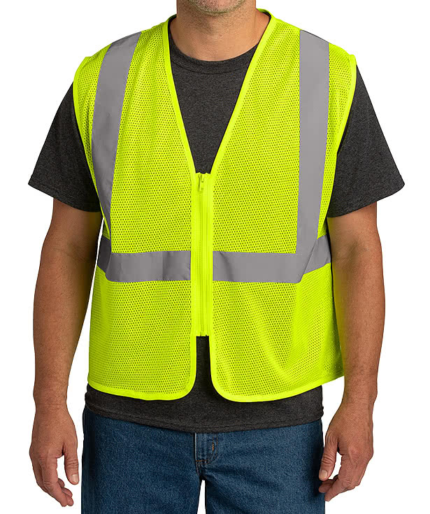 Custom CornerStone Class 2 Economy Zippered Mesh Safety Vest - Design ...