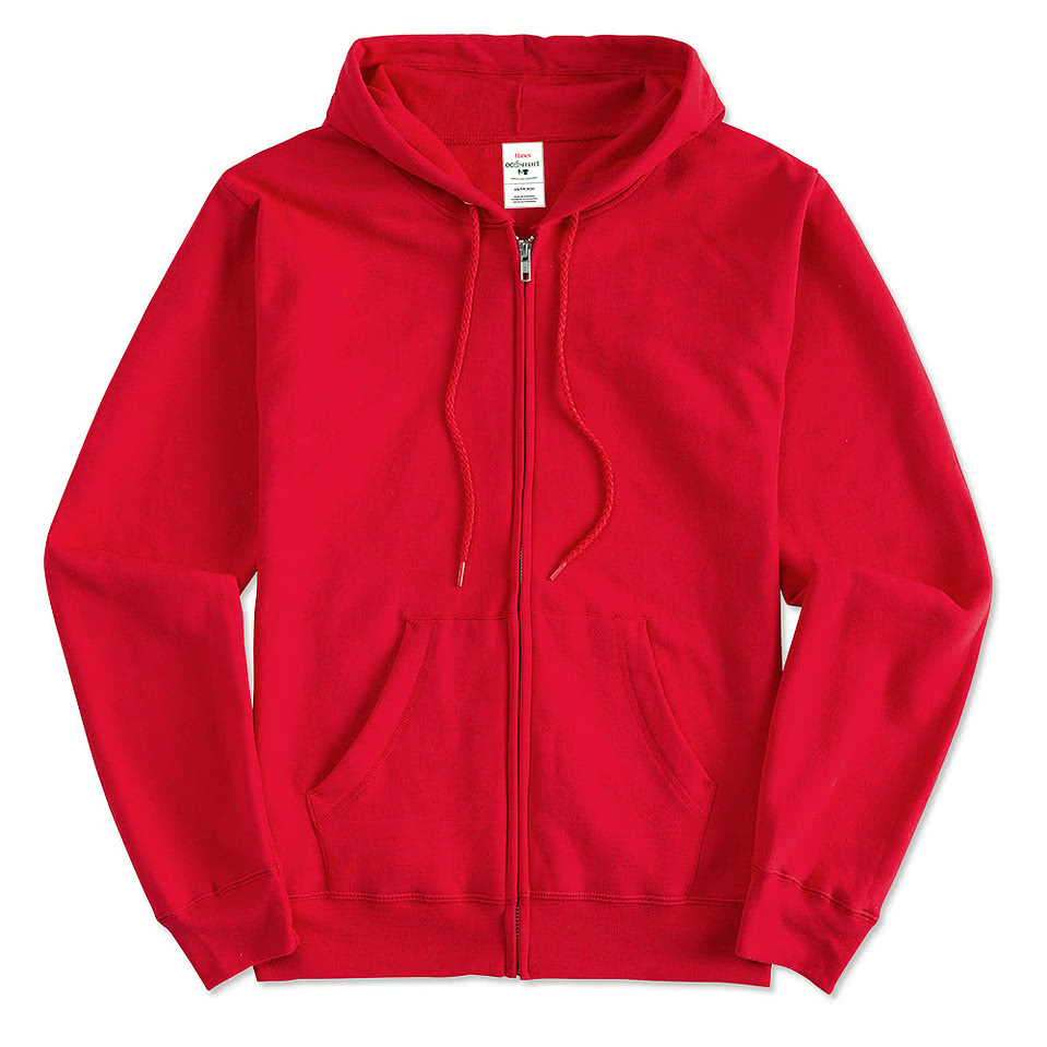 Custom Hanes EcoSmart 50/50 Zip Hoodie - Embroidered - Design Full Zip ...