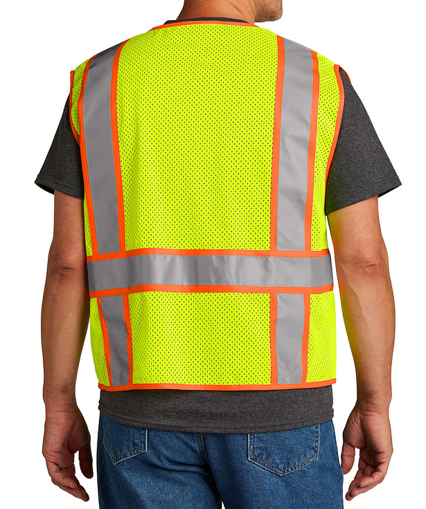 Custom CornerStone Class 2 Two-Tone Mesh Safety Vest - Design Safeties ...