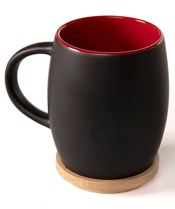 Custom 14 oz. Hearth Ceramic Mug with Lid/Coaster - Design Mugs Online ...