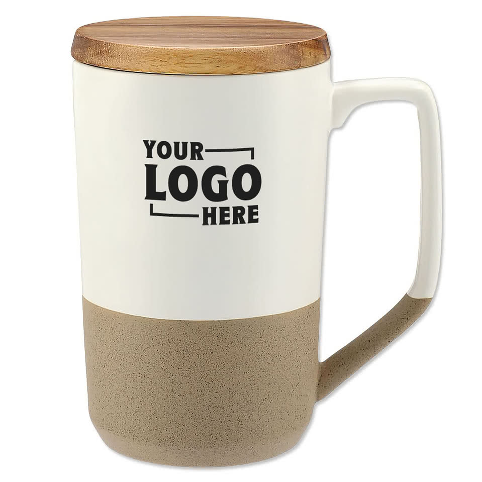 Custom 16 oz. Tahoe Tea & Coffee Ceramic Mug with Wood Lid - Design ...