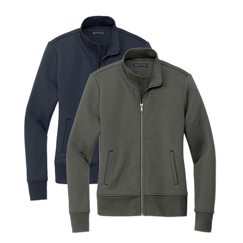 Custom Brooks Brothers Women’s Double-Knit Full Zip Sweatshirt - Design ...