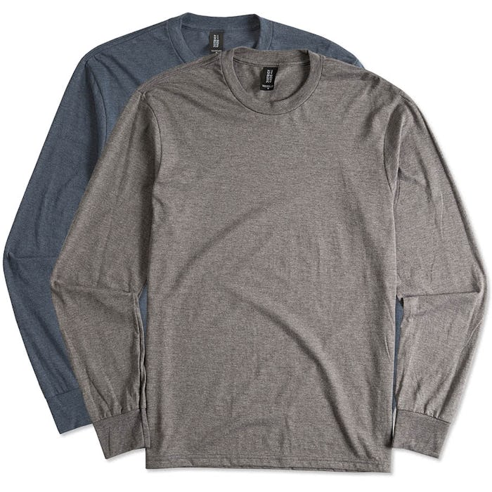 Design Custom Printed District Made Relaxed Tri Blend Long Sleeve T