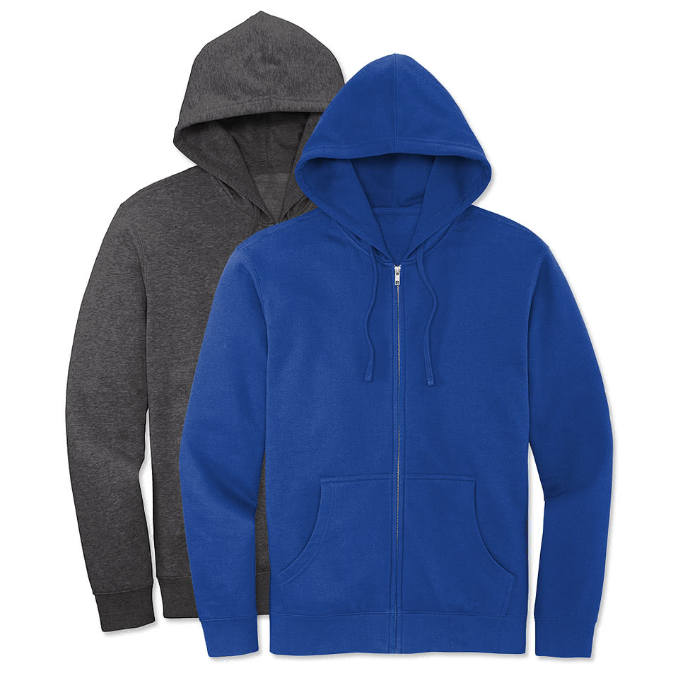 Custom District V.I.T. Zip Hoodie - Design Full Zip Sweatshirts Online ...